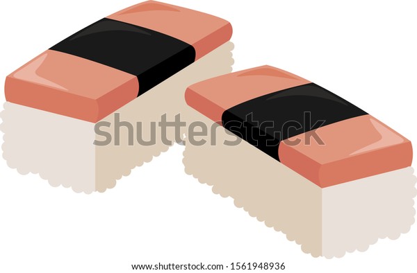 Musubi Illustration Vector On White Background Stock Vector (Royalty ...