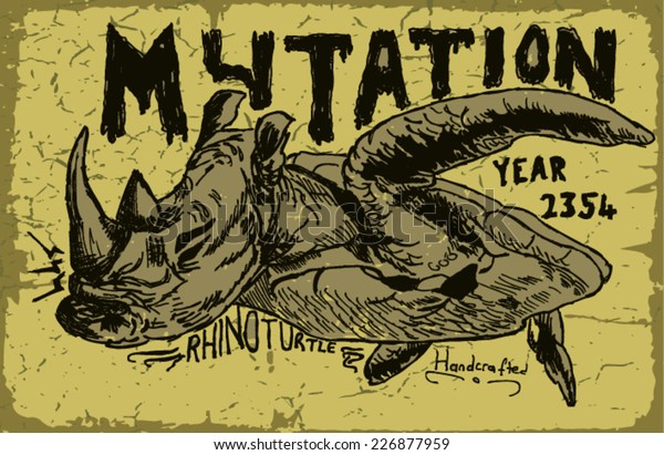 Mutation Rhino Printed Tshirt Stock Vector (Royalty Free) 226877959 ...
