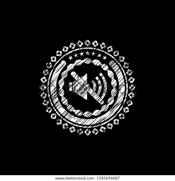 Mute Icon Drawn Chalkboard Texture Stock Vector (Royalty Free ...