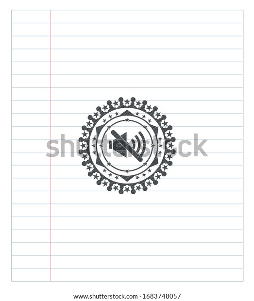 Mute Icon Emblem Draw Pencil Effect Stock Vector (Royalty Free ...