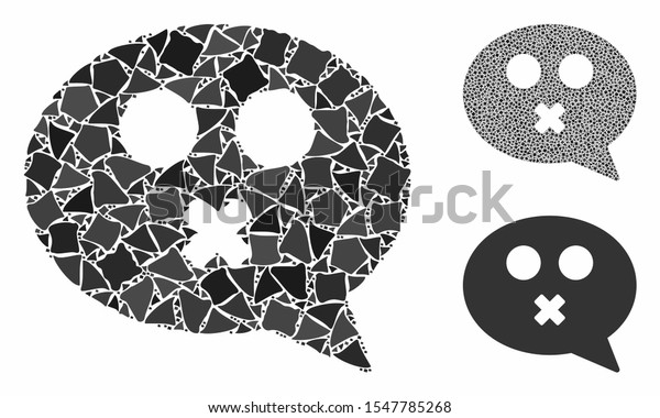 Mute Smiley Message Mosaic Inequal Elements Stock Vector (Royalty Free ...