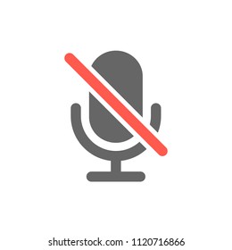 Microphone Crossed Out Icon Vector Illustrationmicrophone: เวกเตอร์ ...