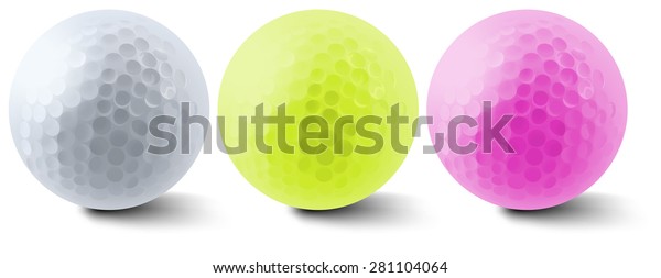 Mutli Color Three Golf Balls Stock Vector (Royalty Free) 281104064 ...