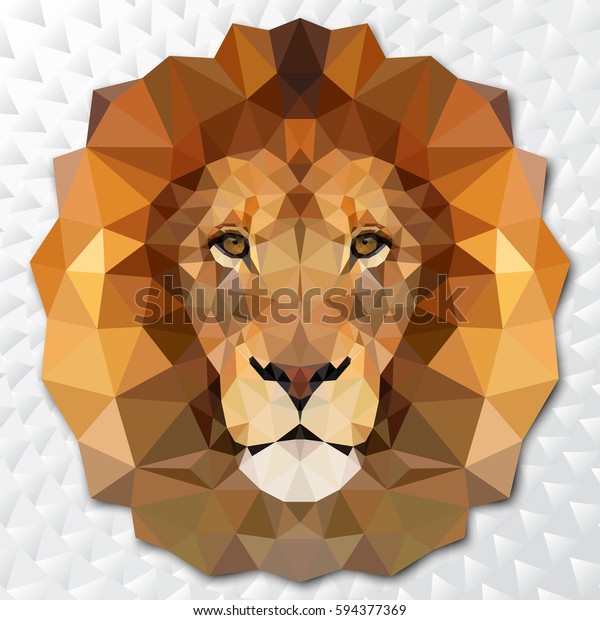 Muzzle Lion Vector Illustration Highdetailed Eyes Stock Vector (Royalty ...