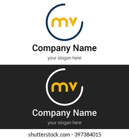 Mv Business Logo Icon Design Template Stock Vector (Royalty Free ...
