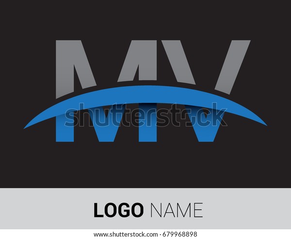 Mv Initial Logo Company Name Colored Stock Vector (Royalty Free ...