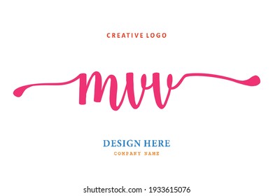 Mvv Lettering Logo Simple Easy Understand Stock Vector (Royalty Free ...