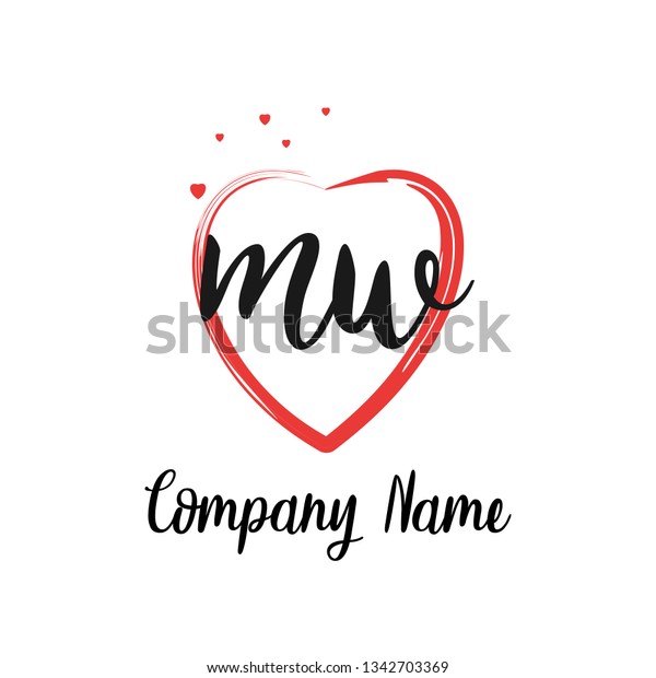 Mw Initial Signature Logo Handwriting Logo Stock Vector (Royalty Free ...