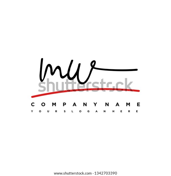 Mw Initial Signature Logo Handwriting Logo Stock Vector (Royalty Free ...