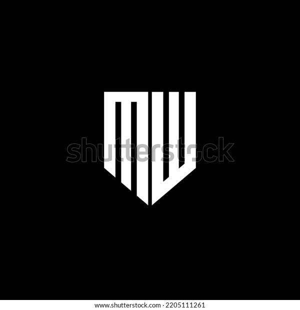Mw Letter Logo Design Black Background Stock Vector (Royalty Free ...