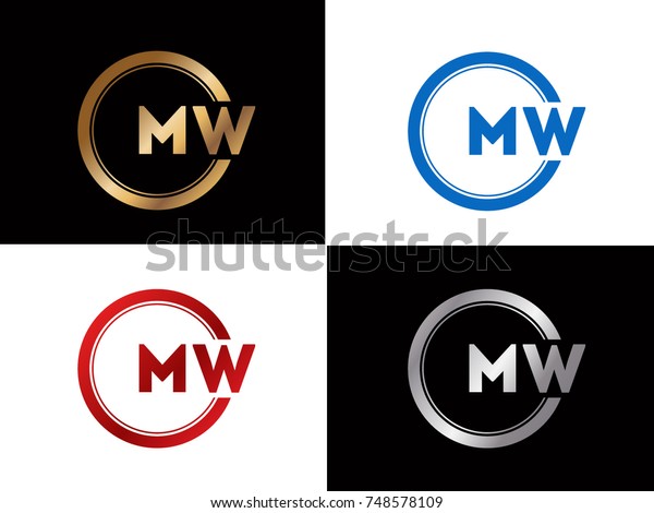 Mw Logo Letter Design Vector Red Stock Vector (Royalty Free) 748578109 ...