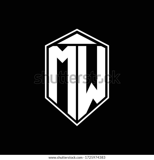 Mw Logo Monogram Emblem Shape Combination Stock Vector (Royalty Free ...