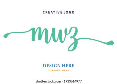 Mwz Lettering Logo Simple Easy Understand Stock Vector (Royalty Free ...