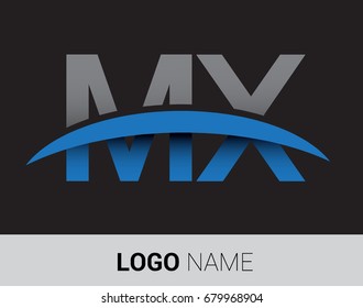 Mx Initial Logo Company Name Colored Stock Vector (Royalty Free) 679968904