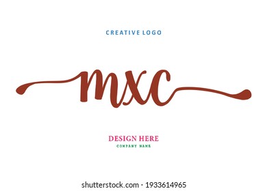 Mxc Lettering Logo Simple Easy Understand Stock Vector (Royalty Free ...