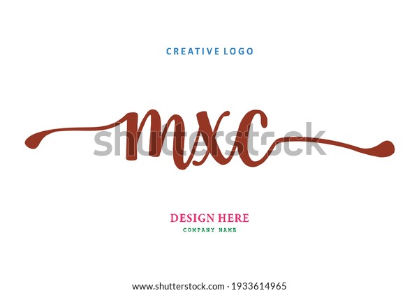 Mxc Lettering Logo Simple Easy Understand Stock Vector (Royalty Free ...