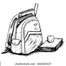 My Backpack Book Apple Stock Vector (Royalty Free) 1022024137 ...