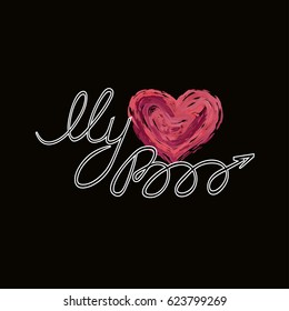 My Boo Quote Heart Vector Illustration Stock Vector (Royalty Free ...