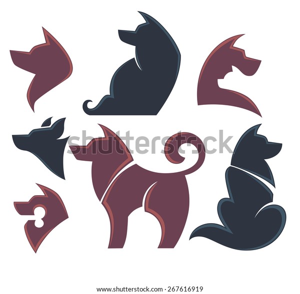 My Favorite Pet Vector Collection Dogs Stock Vector (Royalty Free ...