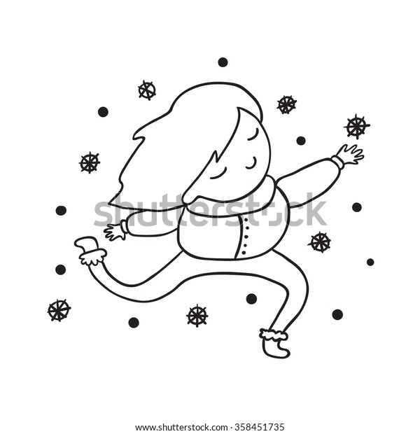 My First Snow Outline Children Illustration Stock Vector (Royalty Free ...