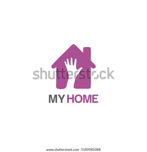 My Home Logo Simple Templates Homes Stock Vector (Royalty Free ...