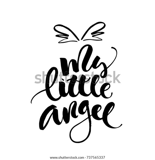 My Little Angel Vector Calligraphy Greeting Stock Vector (Royalty Free ...