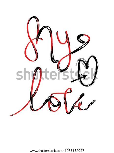 My Love Vector Illustration Brush Artistic Stock Vector (Royalty Free ...