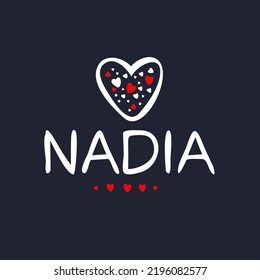 My Name Nadia Name Stock Vector (Royalty Free) 2196082577 | Shutterstock