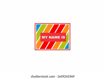 My Name Text Typography Square Design Stock Vector (Royalty Free ...