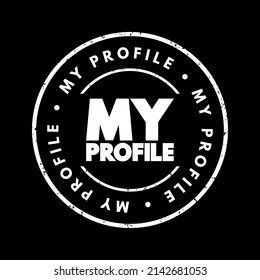 My Profile Text Stamp Concept Background Stock Vector (Royalty Free ...