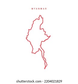 Myanmar Editable Outline Map Burma Red Stock Vector (Royalty Free ...