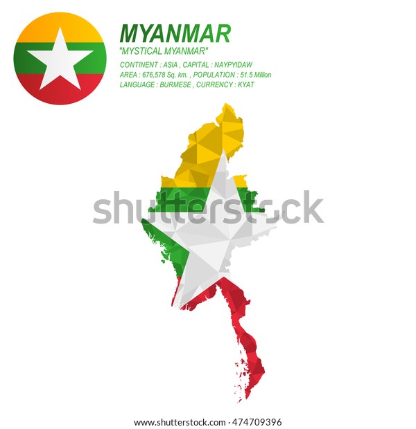 Myanmar Flag Overlay On Myanmar Map Stock Vector (Royalty Free ...