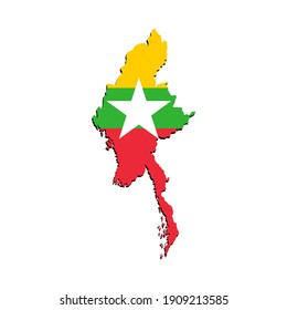 Map Myanmar Myanmar Flag Colors Stock Illustration 436168630 | Shutterstock