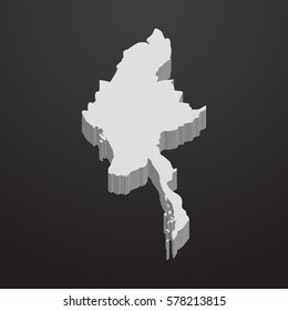 Myanmar Map Gray On Black Background Stock Vector (Royalty Free ...