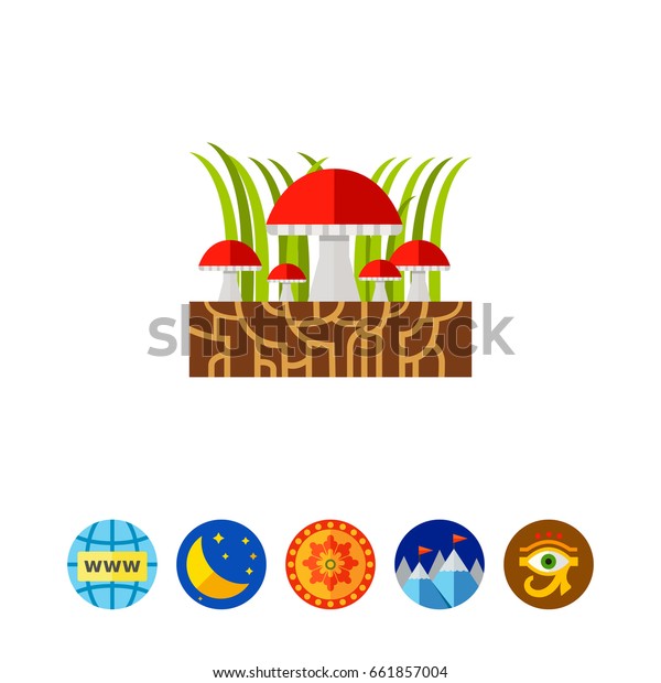 Mycelium Mushrooms Icon Stock Vector (Royalty Free) 661857004 ...
