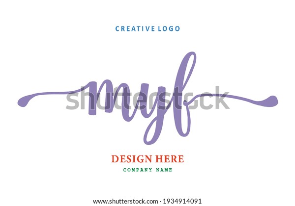 Myf Lettering Logo Simple Easy Understand Stock Vector (Royalty Free ...
