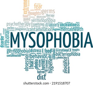 Mysophobia Word Cloud Conceptual Design Isolated Stock Vector (Royalty ...