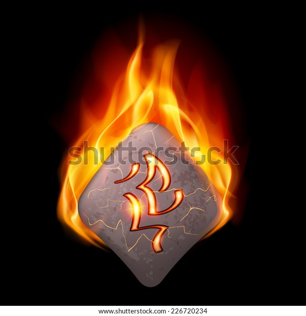 Mysterious Rhombus Stone Magic Rune Orange Stock Vector (Royalty Free ...