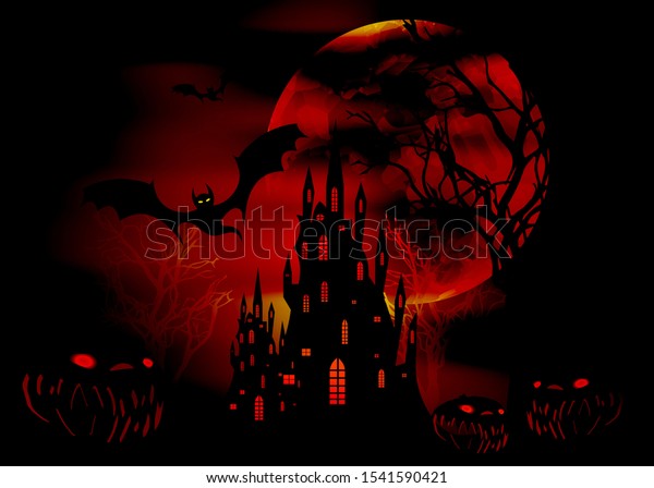 Mystic Vector Illustration Dark Red Background Stock Vector (Royalty ...