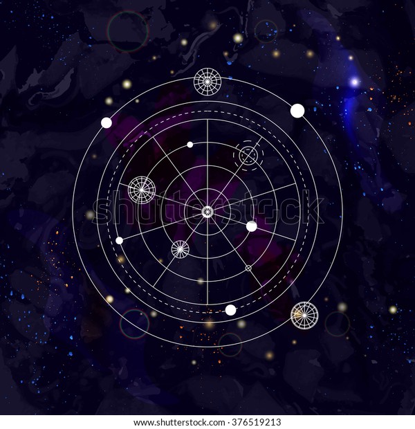Mystical Geometry Symbol On Space Background Stock Vector (Royalty Free ...