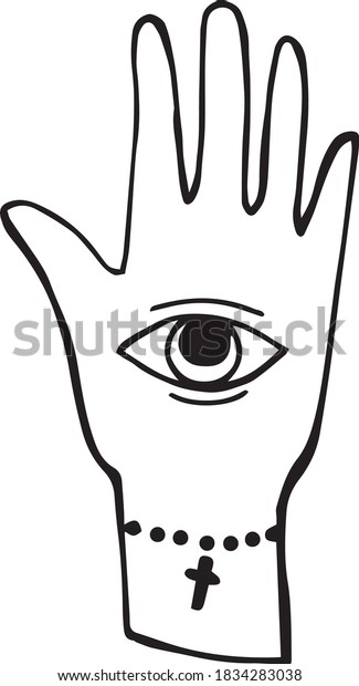 Mystical Hand Eye Vector Palmistry Vector Stock Vector (Royalty Free ...
