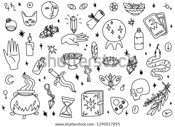 Mystical Icons Isolated Vector Set Includes 库存矢量图（免版税）1290017893 ...