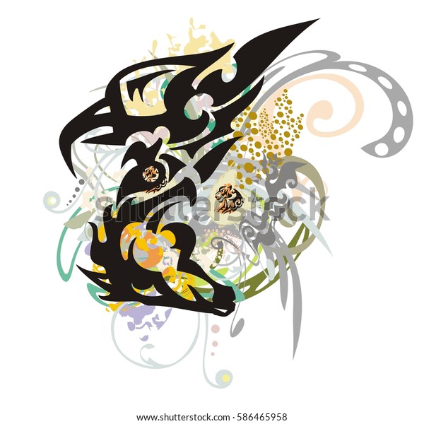 Mystical Imaginary Symbol Formed By Head Stock Vector (Royalty Free ...