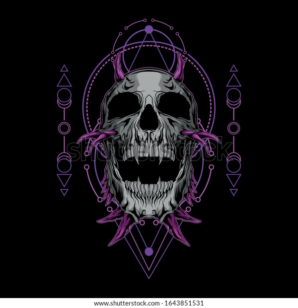 Mystical Skull Sacred Geometry Stock Vector (Royalty Free) 1643851531