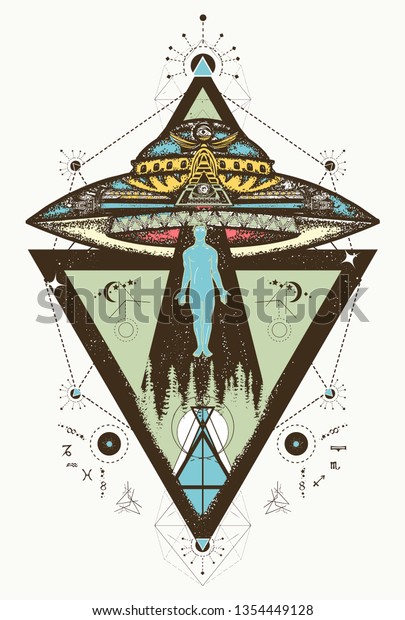 Mystical Symbol Paranormal Phenomena First Contact Stock Vector ...