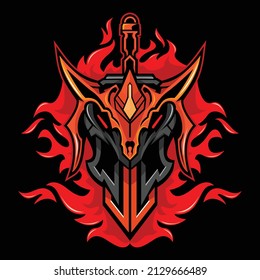 Mystical Weapon Vector Illustration On Fire Stock Vector (Royalty Free ...
