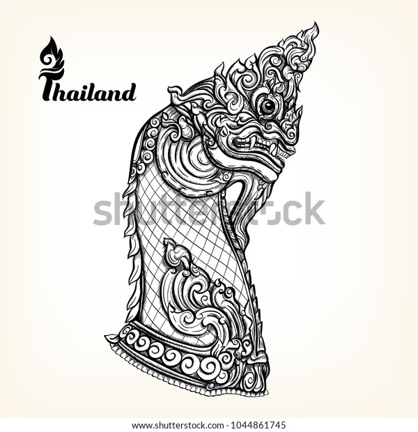 Mythical Creature Traditional Thai Dragon Stock Vector (Royalty Free ...