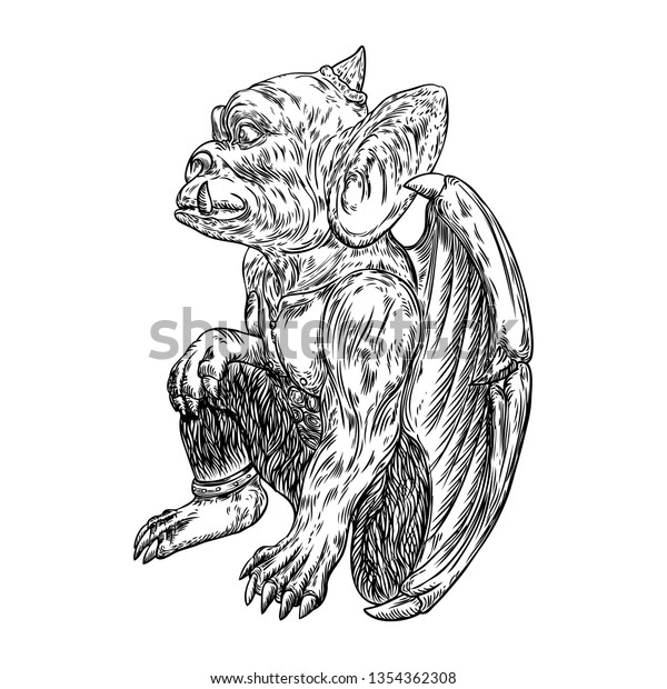 Mythological Ancient Creatures Animals Bat Like Stock Vector (Royalty ...