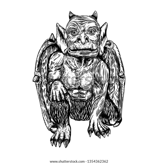 Mythological Ancient Creatures Animals Bat Like Stock Vector (Royalty ...