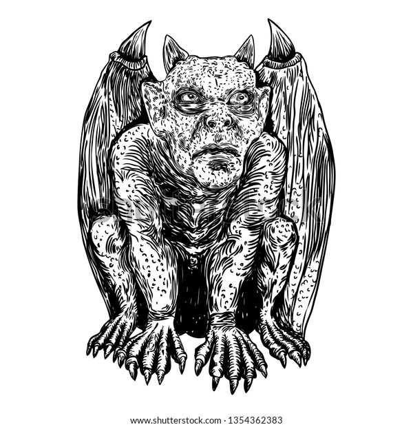 Mythological Ancient Creatures Animals Bat Like Stock Vector (Royalty ...